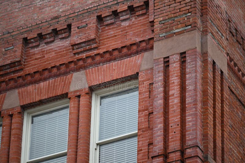Traditional Red Brick Building in the City Stock Photo - Image of ...