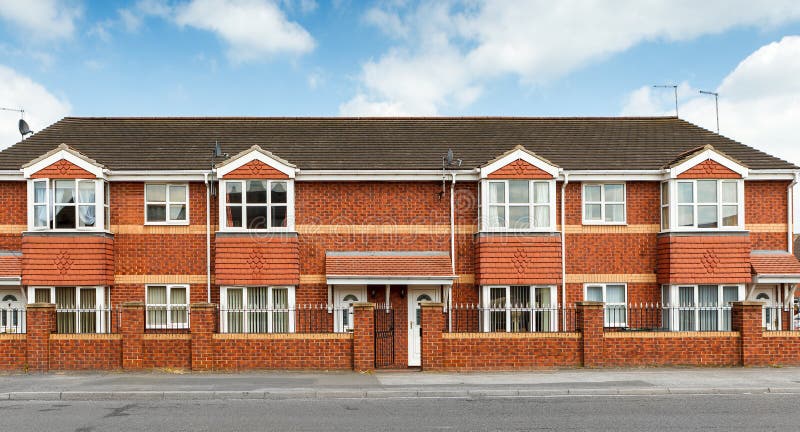 Traditional Red Brick Terraced Houses Stock Image - Image of terrace ...