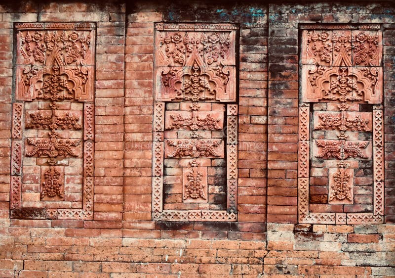 Traditional Red Bricks Wall with Textures Stock Photo - Image of ...