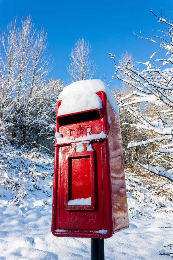 Traditional Red Postbox in the Snow Stock Photo - Image of snowy ... Traditional Red Postbox in the Snow Stock Photo - Image of snowy ...