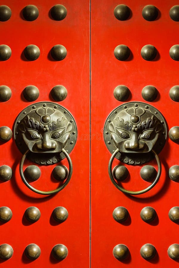 Traditional Red Chinese Door Stock Photo - Image of door, accessibility ...