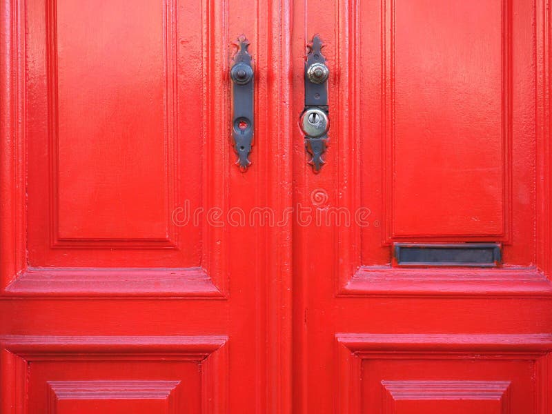 Traditional red door stock photo. Image of door, wood - 268731612