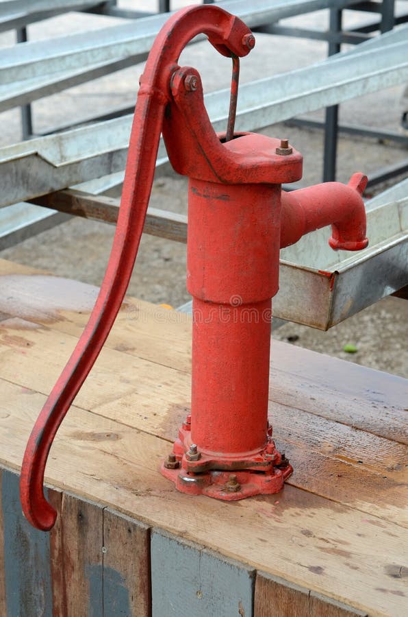 Traditional Red Iron Water Pump Stock Photos - Free & Royalty-Free ...
