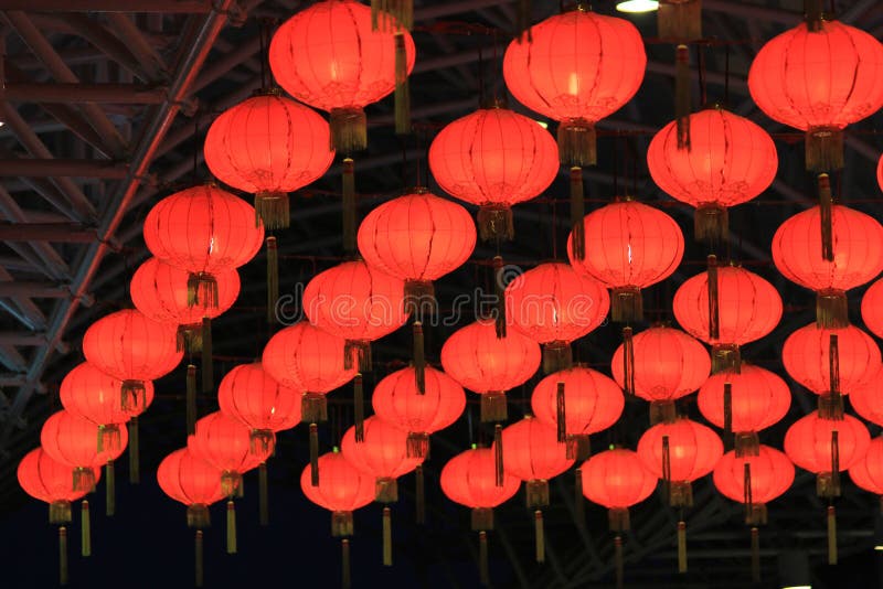 Traditional Red Lantern in during a Chinese New Year Stock Image ...
