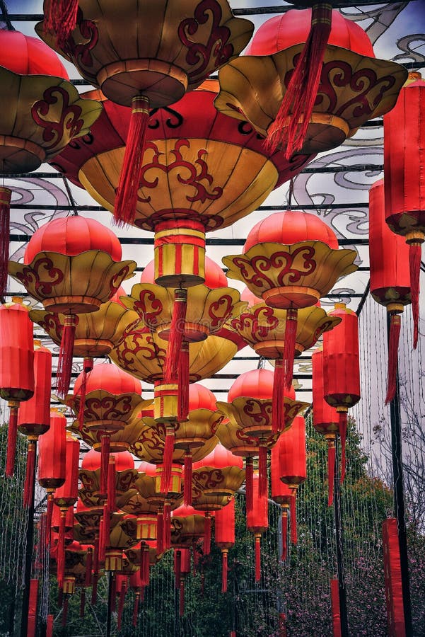 Traditional red lanterns stock image. Image of culture - 213820315