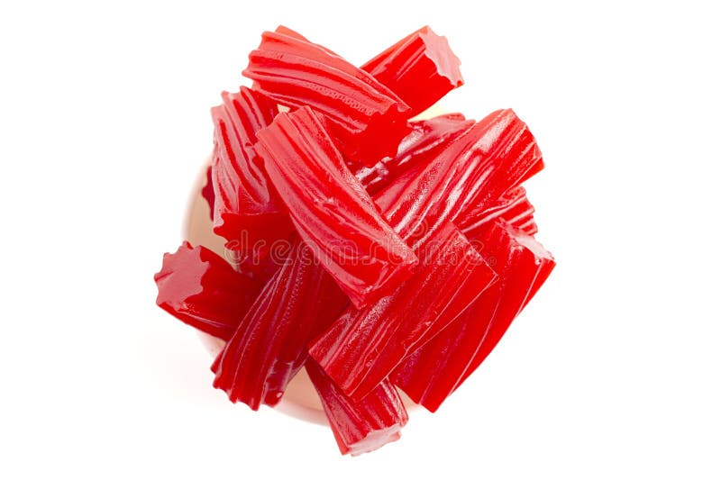 Traditional Red Licorice Pieces Isolated on a White BackgroundRed ...