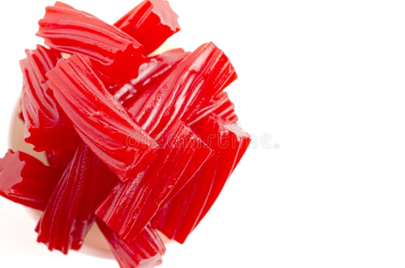 Traditional Red Licorice Pieces Isolated on a White BackgroundRed ...