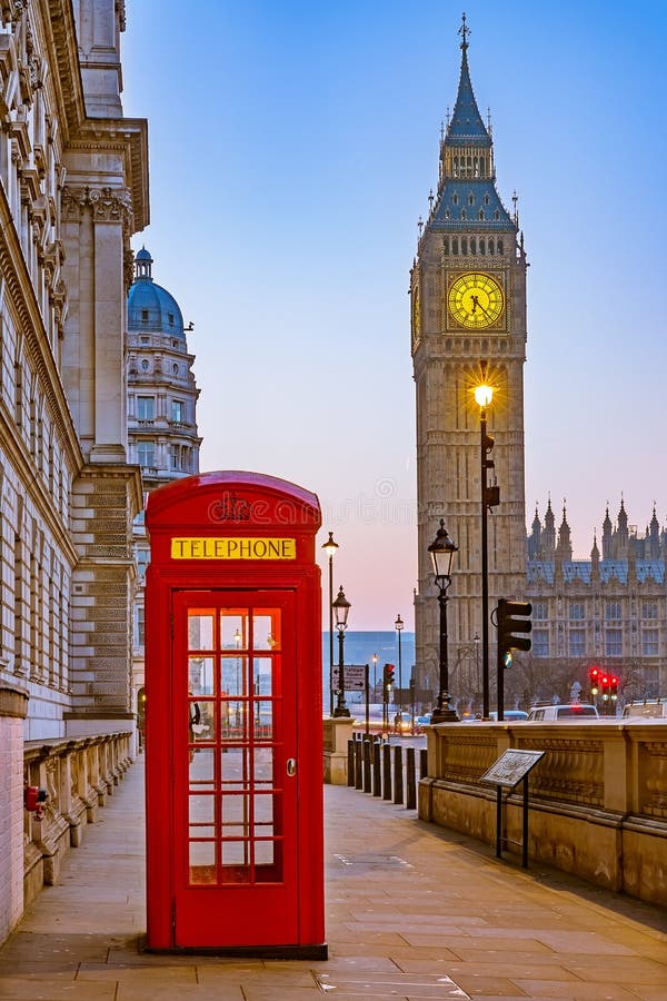 Traditional Red Phone Booth in London Stock Image - Image of phone ...