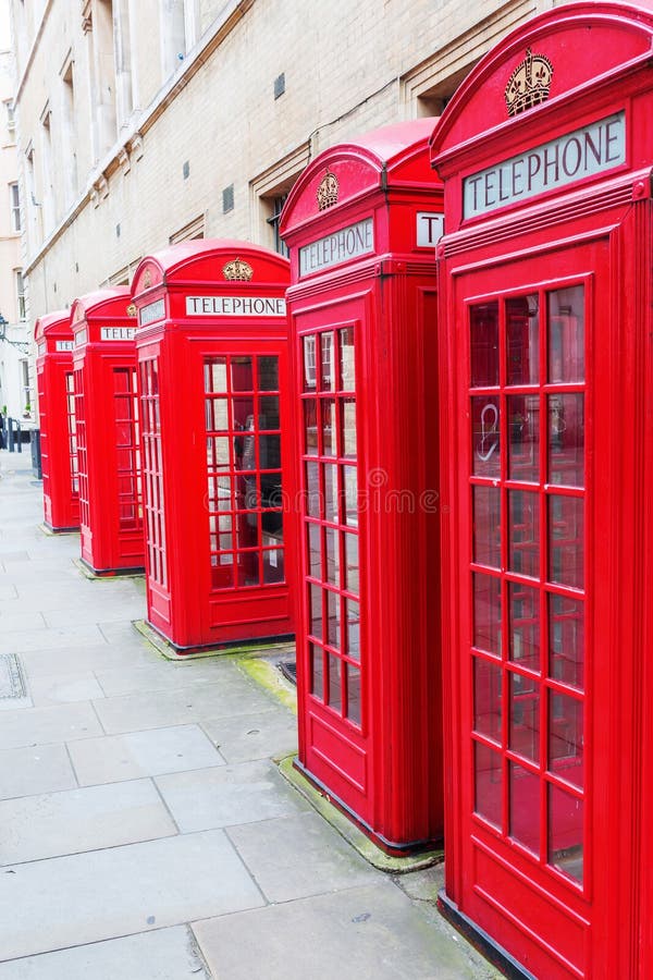Traditional Red Phone Boxes in London Stock Photo - Image of tourist ...