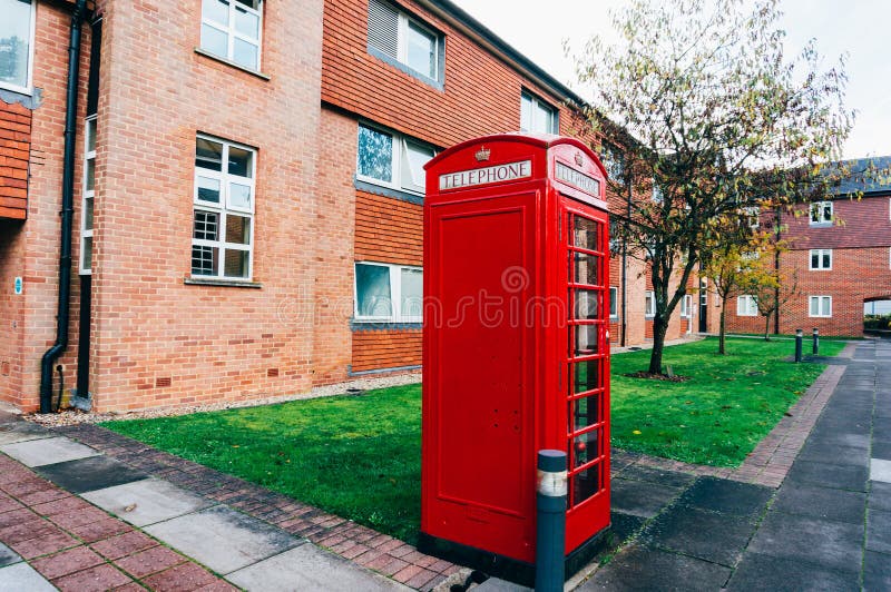 Traditional Red Telephone Box Stock Image - Image of district, symbol ...