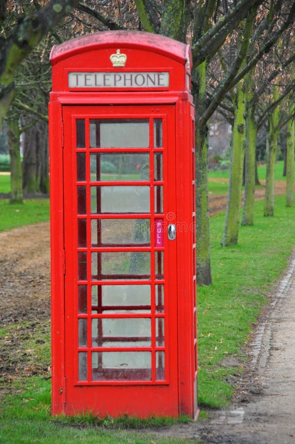 Traditional Red Telephone Box in London Editorial Stock Photo - Image ...