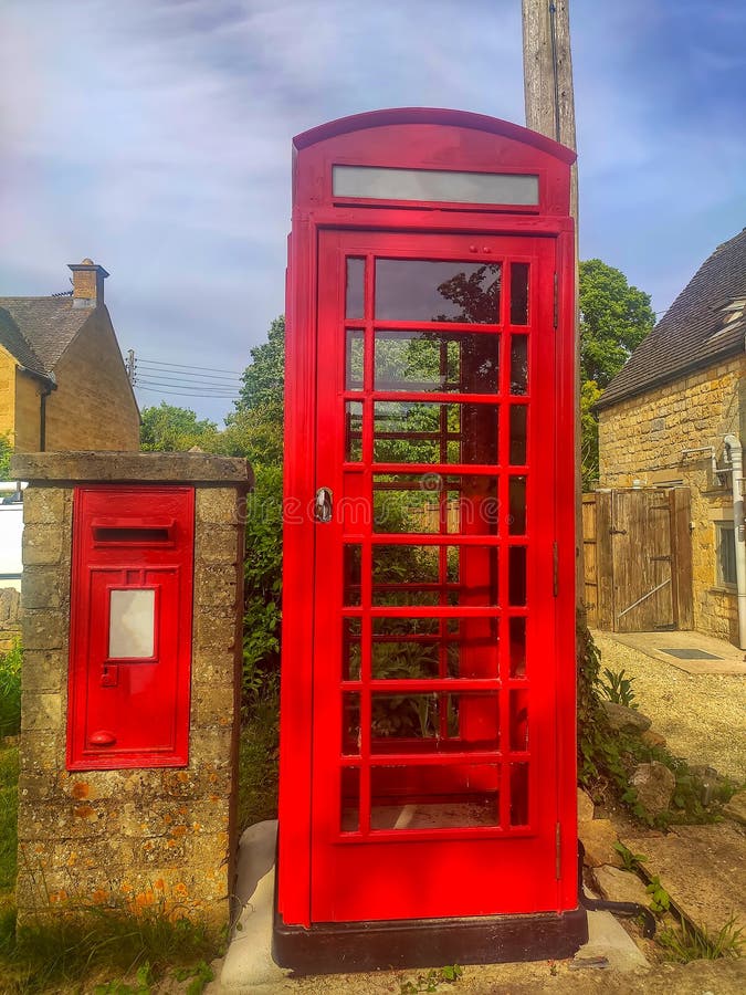 Traditional Red Telephone and Post Box in UK Stock Photo - Image of ...