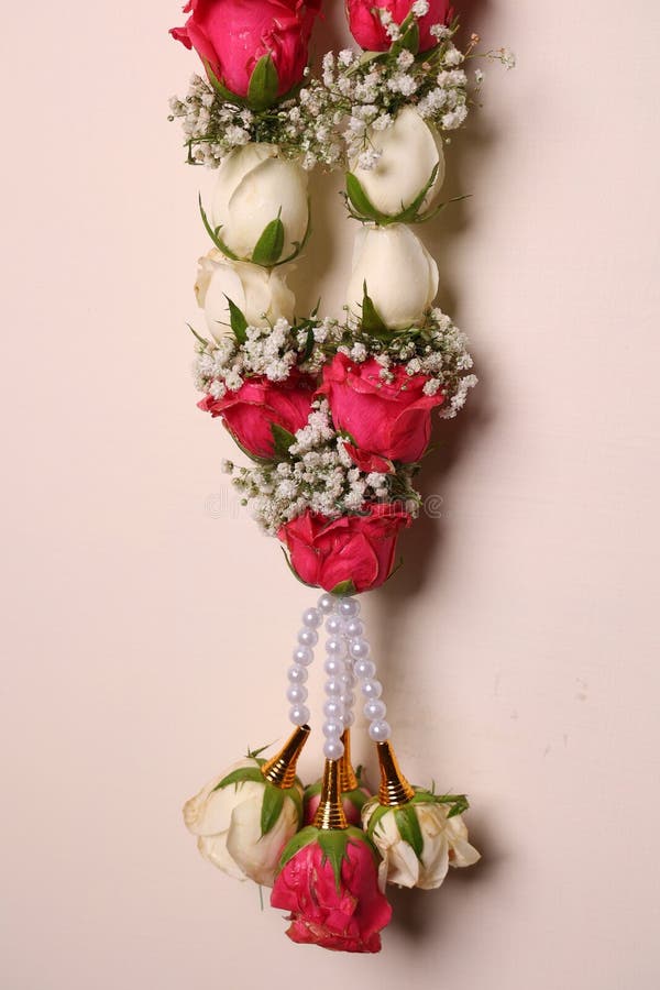 Traditional Rose Garland Isolated in White Backdrop Stock Photo - Image ...