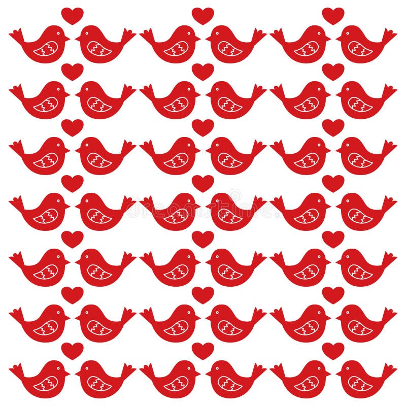 Traditional Red Xmas Birds Pattern Texture Background Stock Vector ...