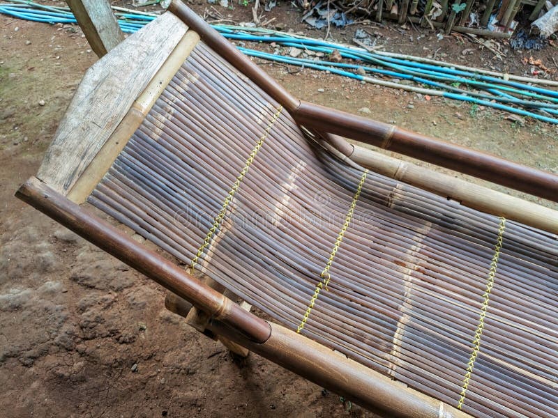Traditional Relaxing Bench Made of Bamboo Stock Photo - Image of ...