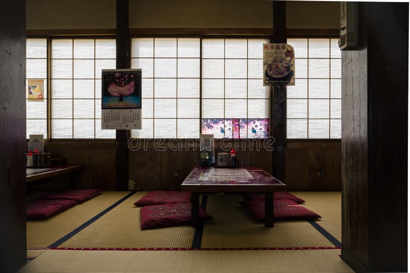 Traditional Restaurant Table in Japan Editorial Photography - Image of ...