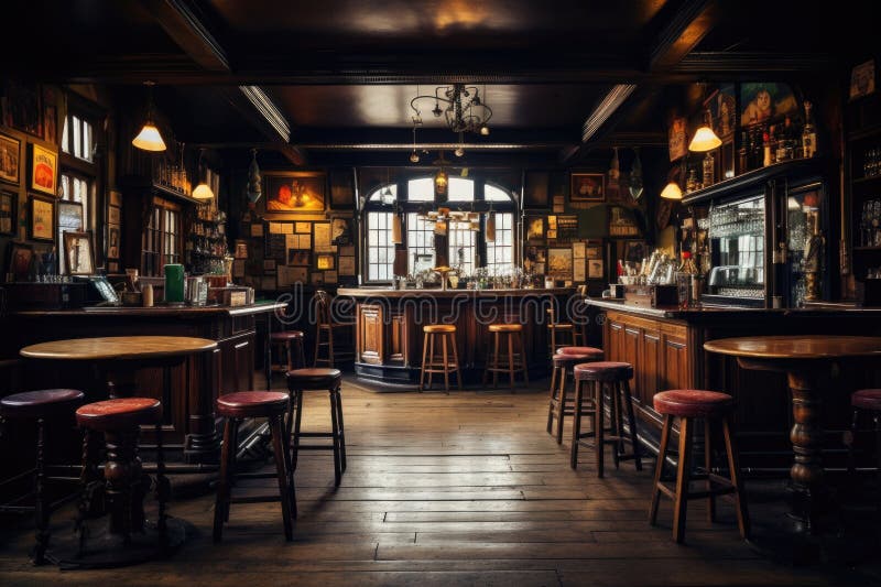 Traditional Retro Pub Interior Stock Image - Image of cafe, traditional ...