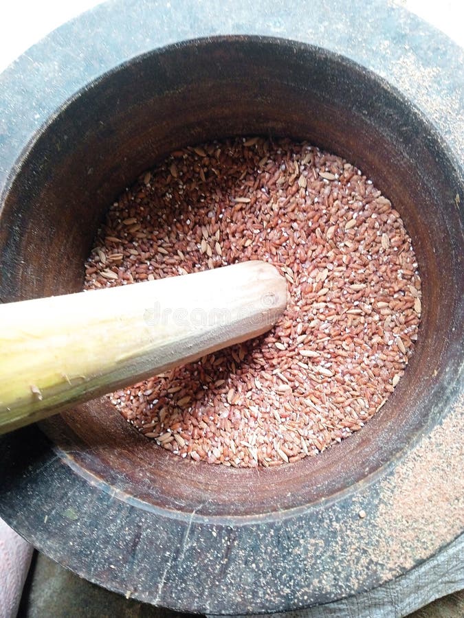 Traditional rice milling stock image. Image of vegetable - 386242659