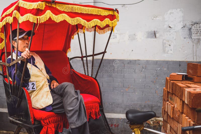 Traditional Rickshaw In The Old Hutongs Of Beijing Editorial Stock ...