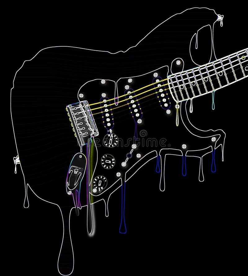 Melting Electric Guitar stock illustration. Illustration of guitar ...