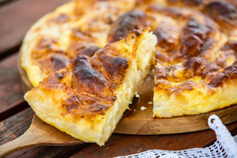 Traditional Romanian Baked House Pie with Cheese. Stock Image - Image ...
