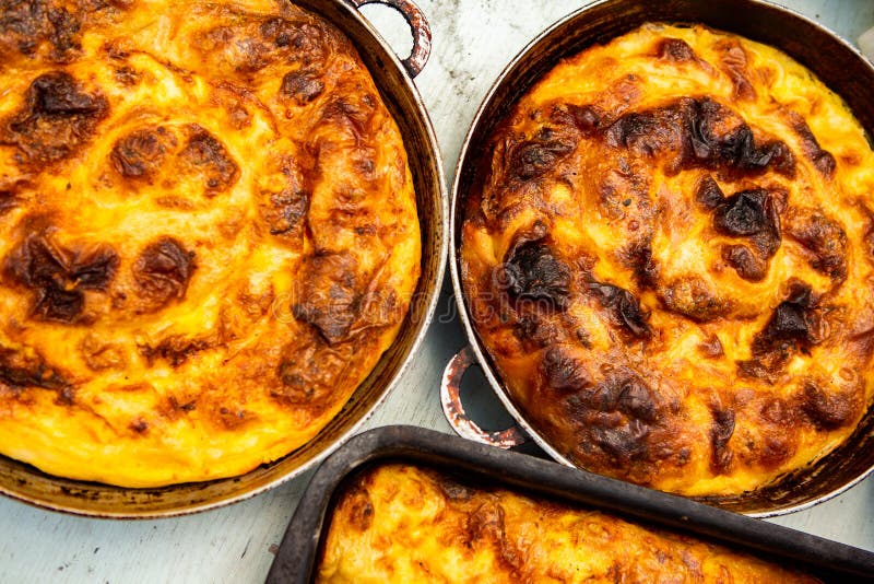 Traditional Romanian Baked House Pie with Cheese. Stock Photo - Image ...
