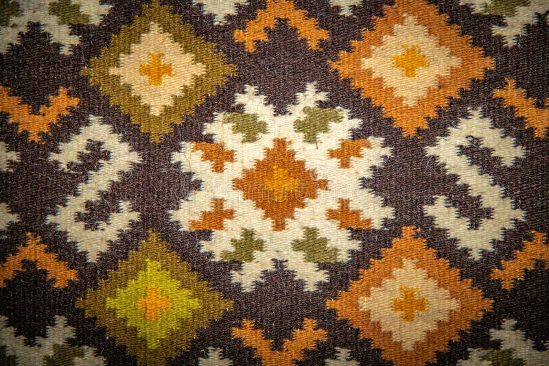 Traditional Romanian Carpet Ornament Stock Photo - Image of light ...