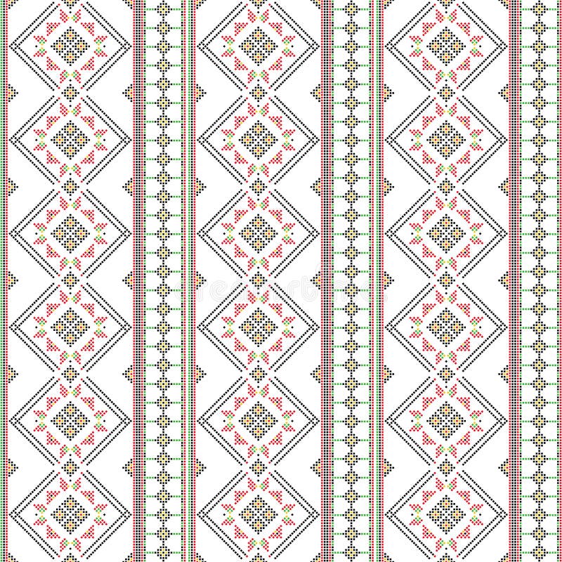 Traditional Romanian Folk Art Knitted Embroidery Pattern. Vector Stock ...