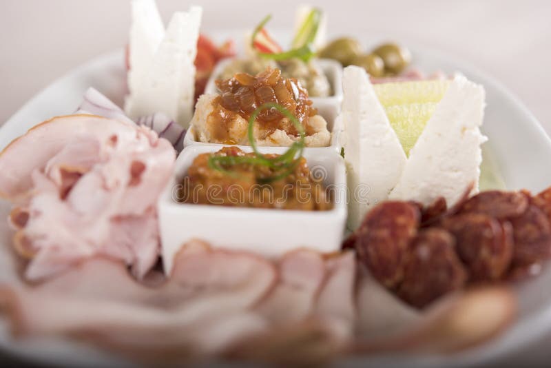 Traditional Romanian Food Plateau Stock Photo - Image of grilled ...