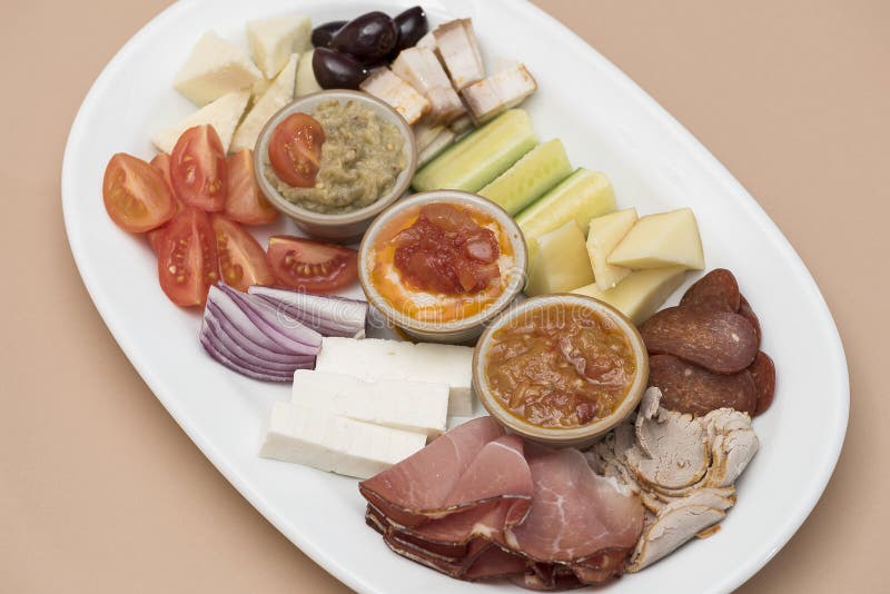 Traditional Romanian Food Plateau Stock Image - Image of grilled ...