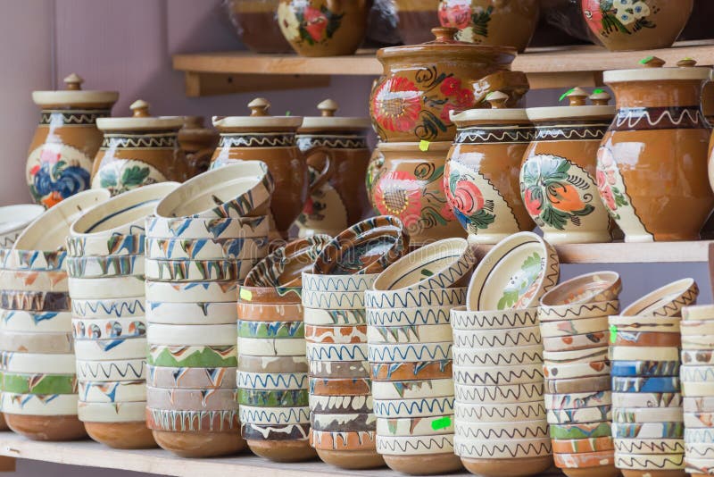 Romanian clay pots stock image. Image of terracotta, orange - 29220157