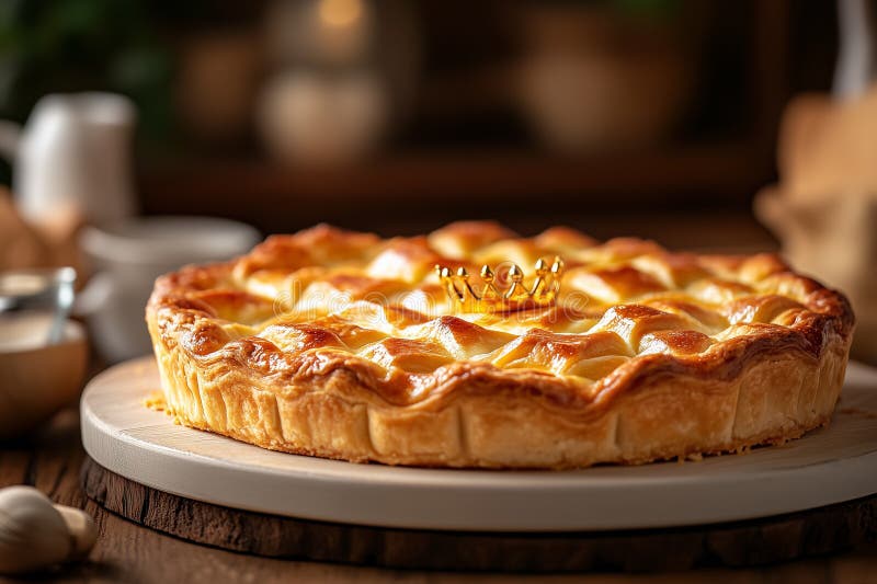 Traditional "Roscon De Reyes" Cake with a Golden Crown on Top ...