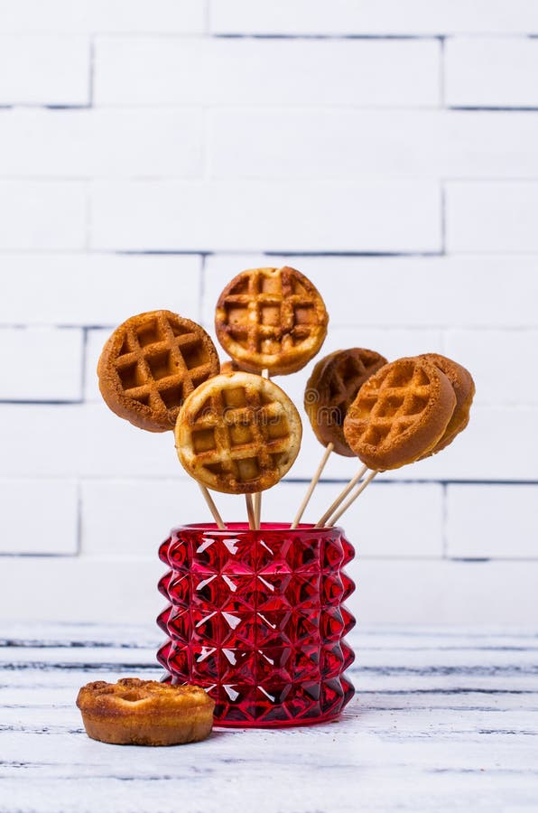 Traditional Round Belgian Waffles Stock Photo - Image of kosher, bakery ...