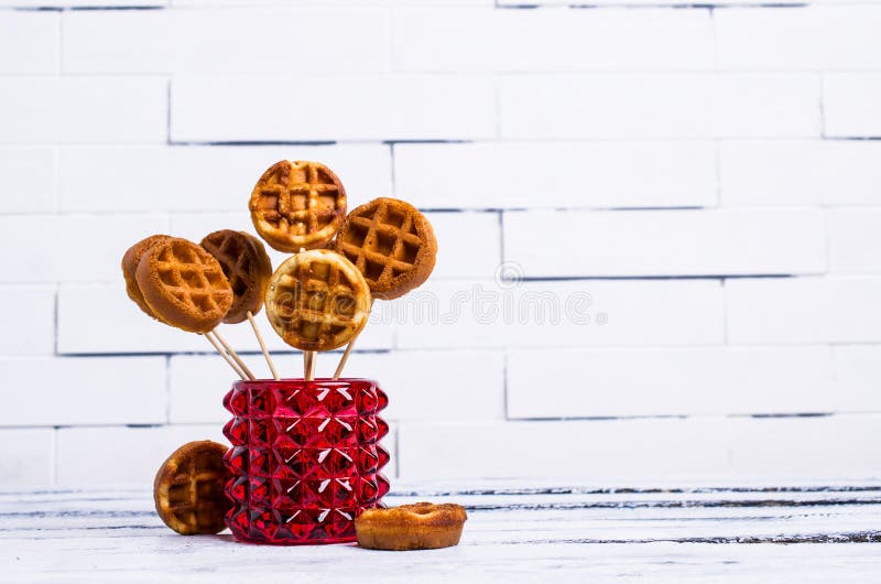 Traditional Round Belgian Waffles Stock Image - Image of kosher, glass ...