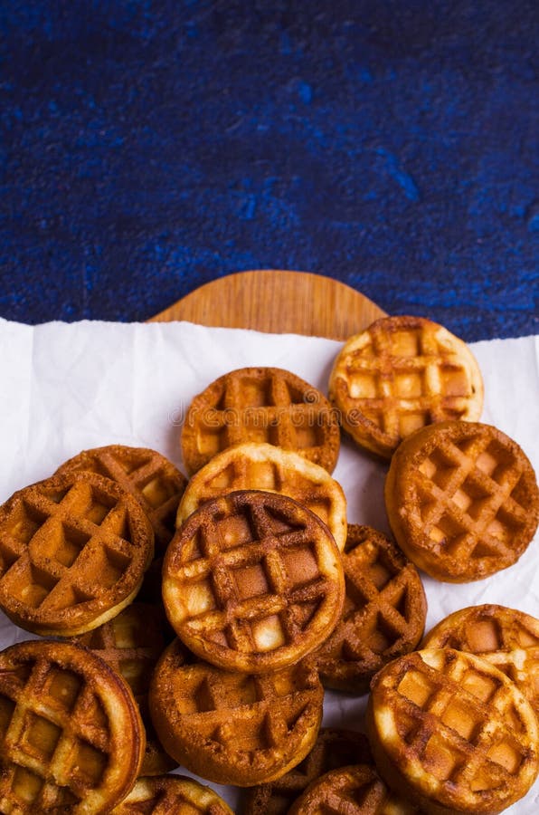 Traditional Round Belgian Waffles Stock Image - Image of homemade ...