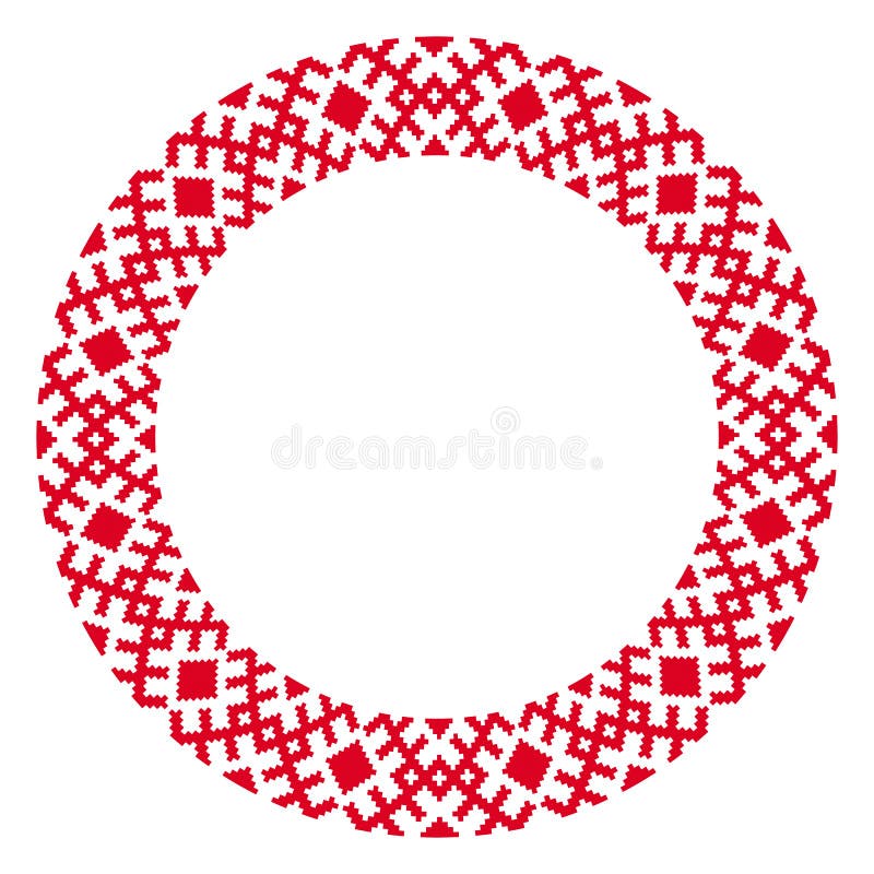 Traditional Ethnic Round Geometric Embroidered Pattern Stock Vector ...