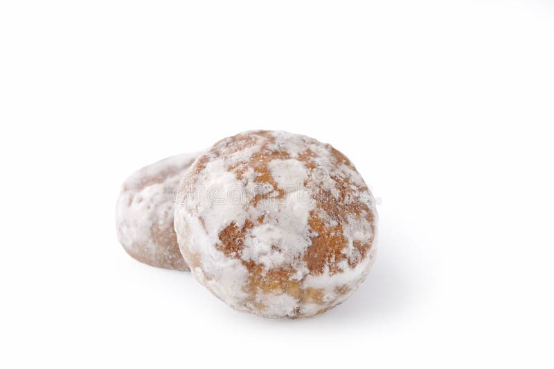 Traditional Round Gingerbread Isolated on White. Closeup Stock Image ...