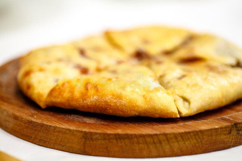 Traditional Round Pot Pie or Cake with Meat Stock Image - Image of ...