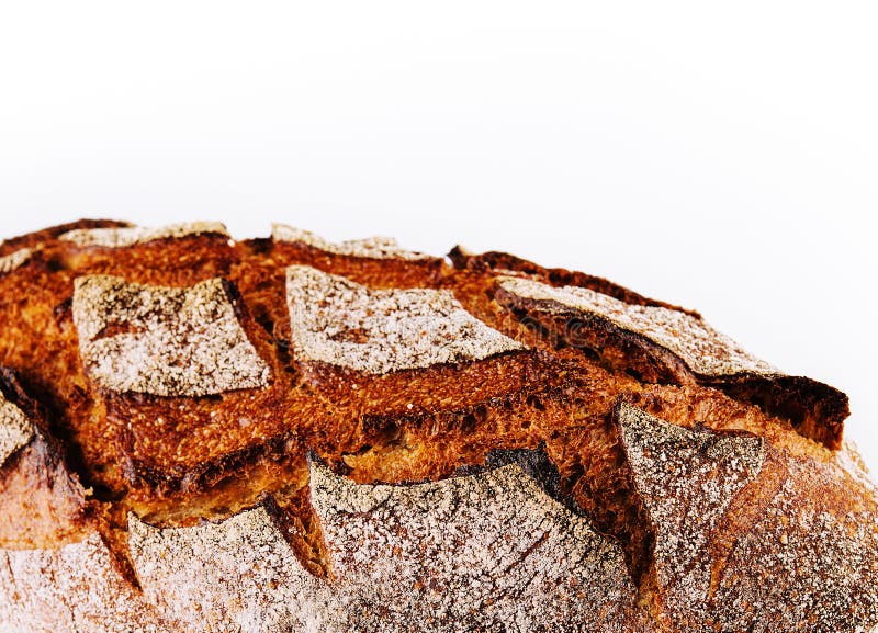 Traditional Round Rye Bread Isolated on White Stock Image - Image of ...