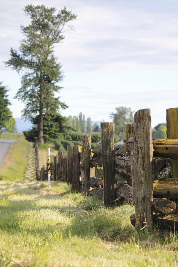 Traditional Rural Cedar Fence Stock Image - Image of wood, outdoor ...