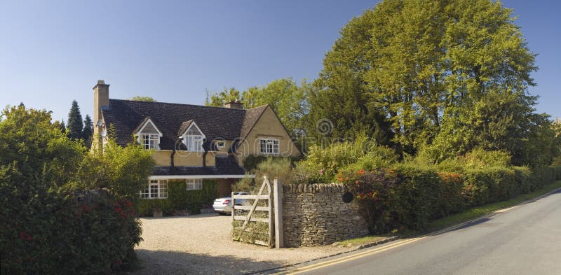 Traditional Rural Homes Scene Stock Image - Image of home, building ...
