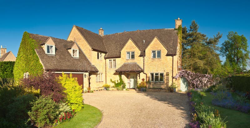 Traditional Rural Homes Scene Stock Photo - Image of detached, home ...