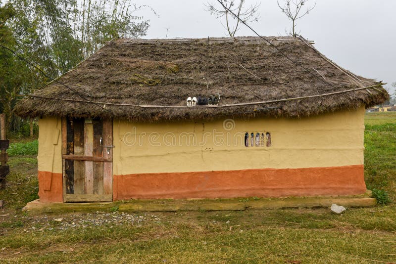 Traditional Rural House at Chitwan in Nepal Stock Photo - Image of ...