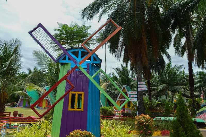 Traditional Rural Windmill at the Park. Selective Focus Stock Photo ...