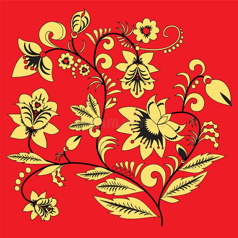 Traditional Russia or Orient Flower Pattern. Illustration Stock Vector ...