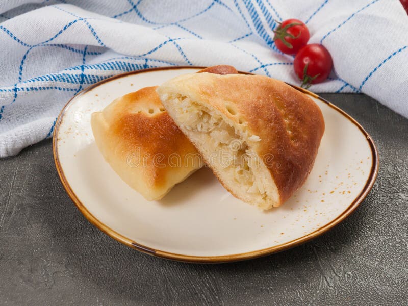 Traditional Russian Cabbage Pie in the Cut Stock Photo - Image of cake ...