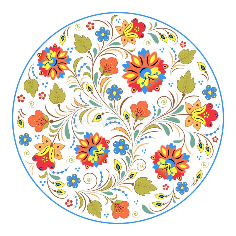 Traditional Russian Floral Ornament Stock Vector - Illustration of ...