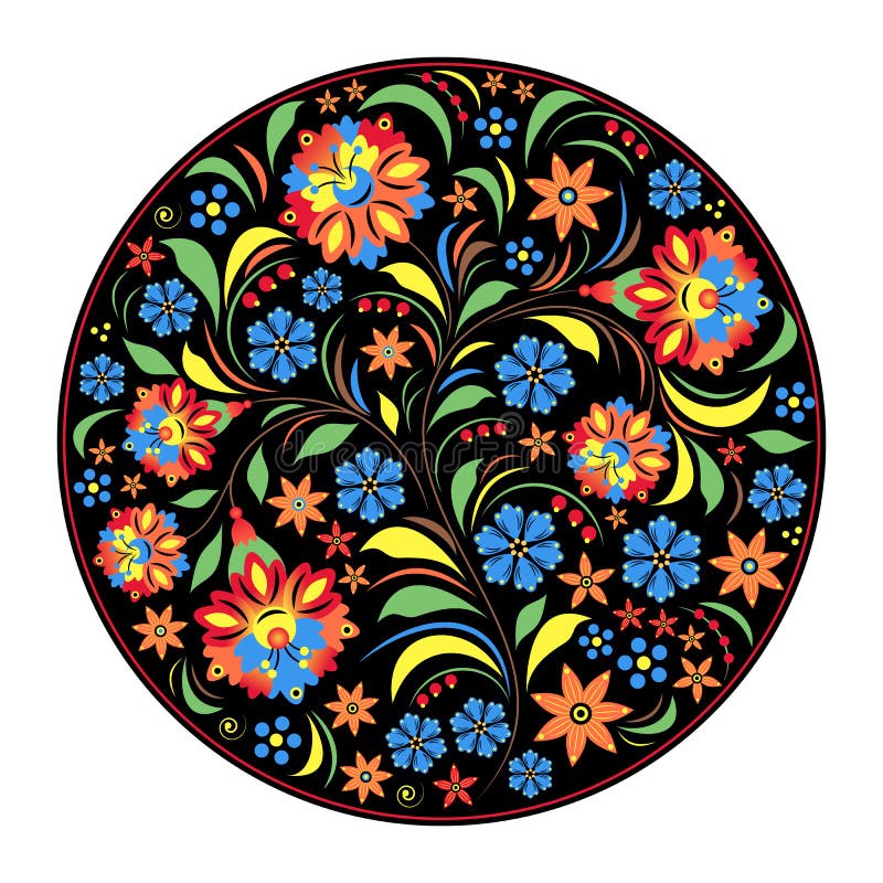 Traditional Russian Floral Ornament Stock Vector - Illustration of ...