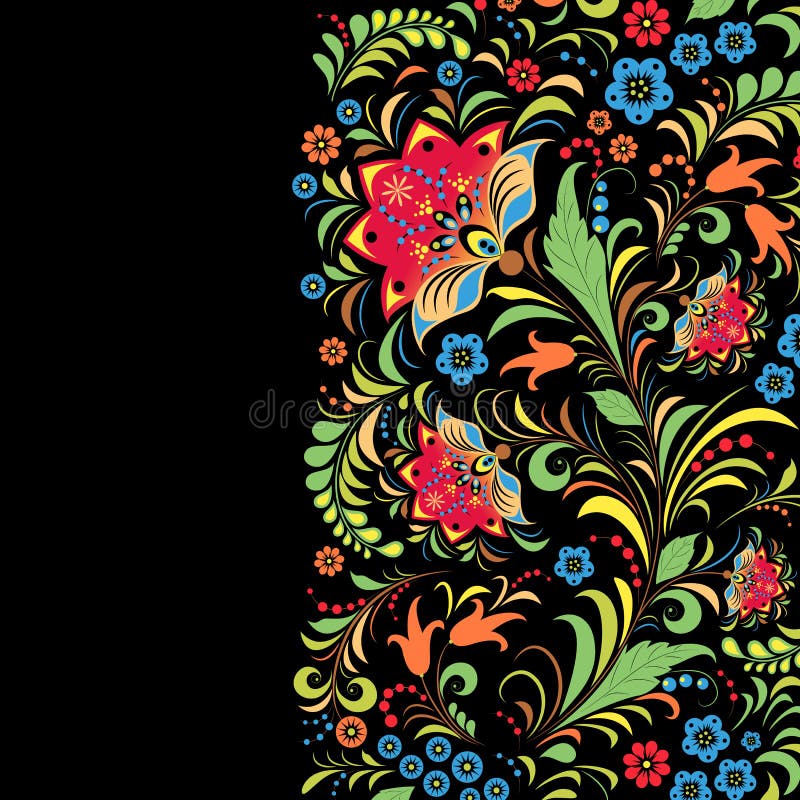 Traditional Russian Floral Pattern Stock Vector - Illustration of ...
