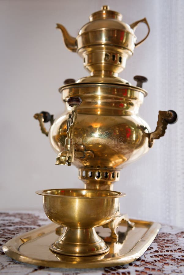 Russian Traditional Samovar and Teapot Stock Image - Image of ethnicity ...